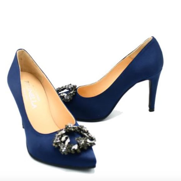 Shoes | Brunella Blue Satin 3inch Pump | Poshmark